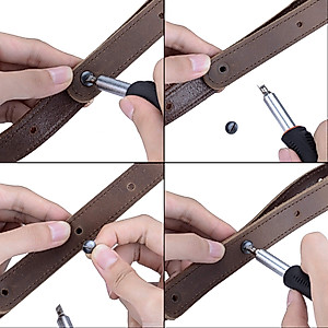 Raiseek Buffalo Hide Leather Rifle Gun Sling with Mil-Spec Swivels,Crazy Horse Brown Stitch,Vintage Rugged Gun Strap,1" Wide Black Screws