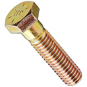 M10-1.50x55 MM (PT) ISO 4014 Hex Head Cap Screw (HHCS) Class 10.9 ASME, Zinc Yellow (Metric) (Quantity: 50) Coarse Thread (UNC) Partially Threaded