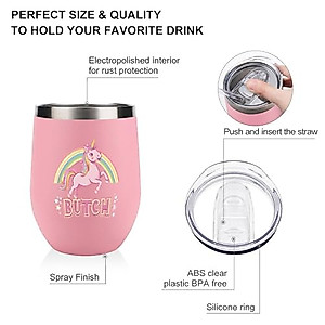 Butch Funny Wine Tumbler 12 Oz Stainless Steel Insulated Mug Double Wall Water Cup with Lid