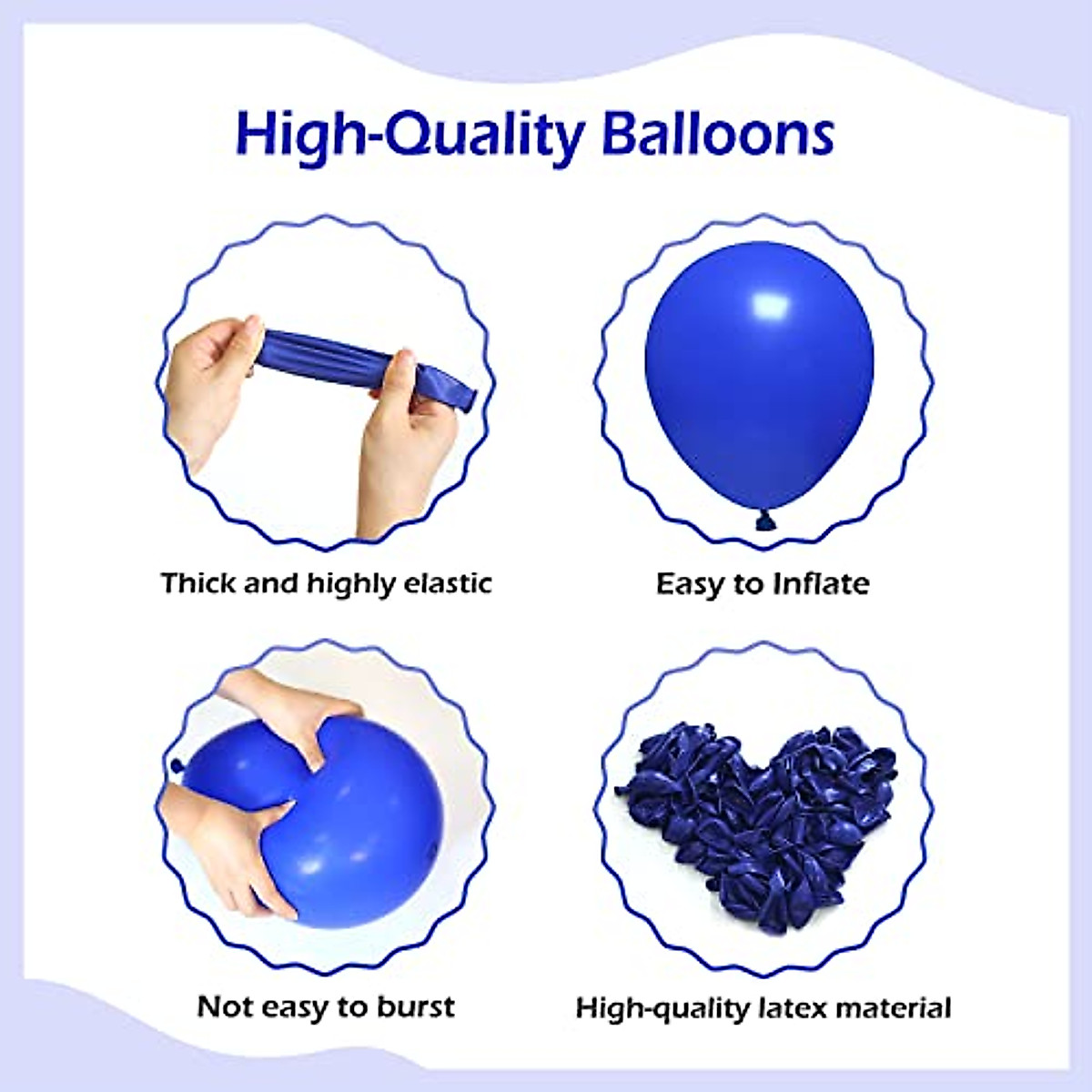 FOTIOMRG 110pcs Royal Blue Balloon Garland Arch Kit, 18 12 10 5 inch Royal Blue Latex Balloons Different Sizes Pack for Birthday Graduation Baby Shower Baseball Nautical Wedding Party Decorations