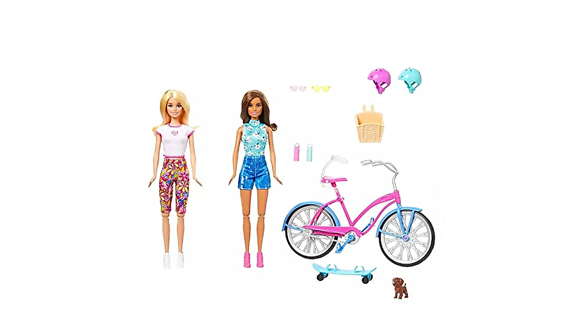 Barbie Outdoor Bike Playset - Includes Dolls, Puppy & Accessories