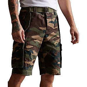 Superdry Mens Core Cargo Heavy Shorts, Classic Military Style, Button Fly Colorado Camo Size 30