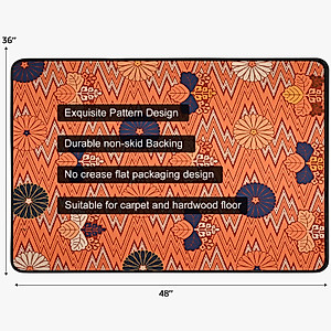 Mapuon Heavy Duty Desk Chair Mat for Carpet & Hardwood Floors, 48" x 36" Exquisite Jacquard Floor Mat Office Chair Mat for Carpeted Floors and Hardwood Floor for Home Office