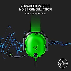 Razer BlackShark V2 X Gaming Headset: 7.1 Surround Sound - 50mm Drivers - Memory Foam Cushion - for PC, PS4, PS5, Switch, Xbox One, Xbox Series X|S, Mobile - 3.5mm Audio Jack – Green