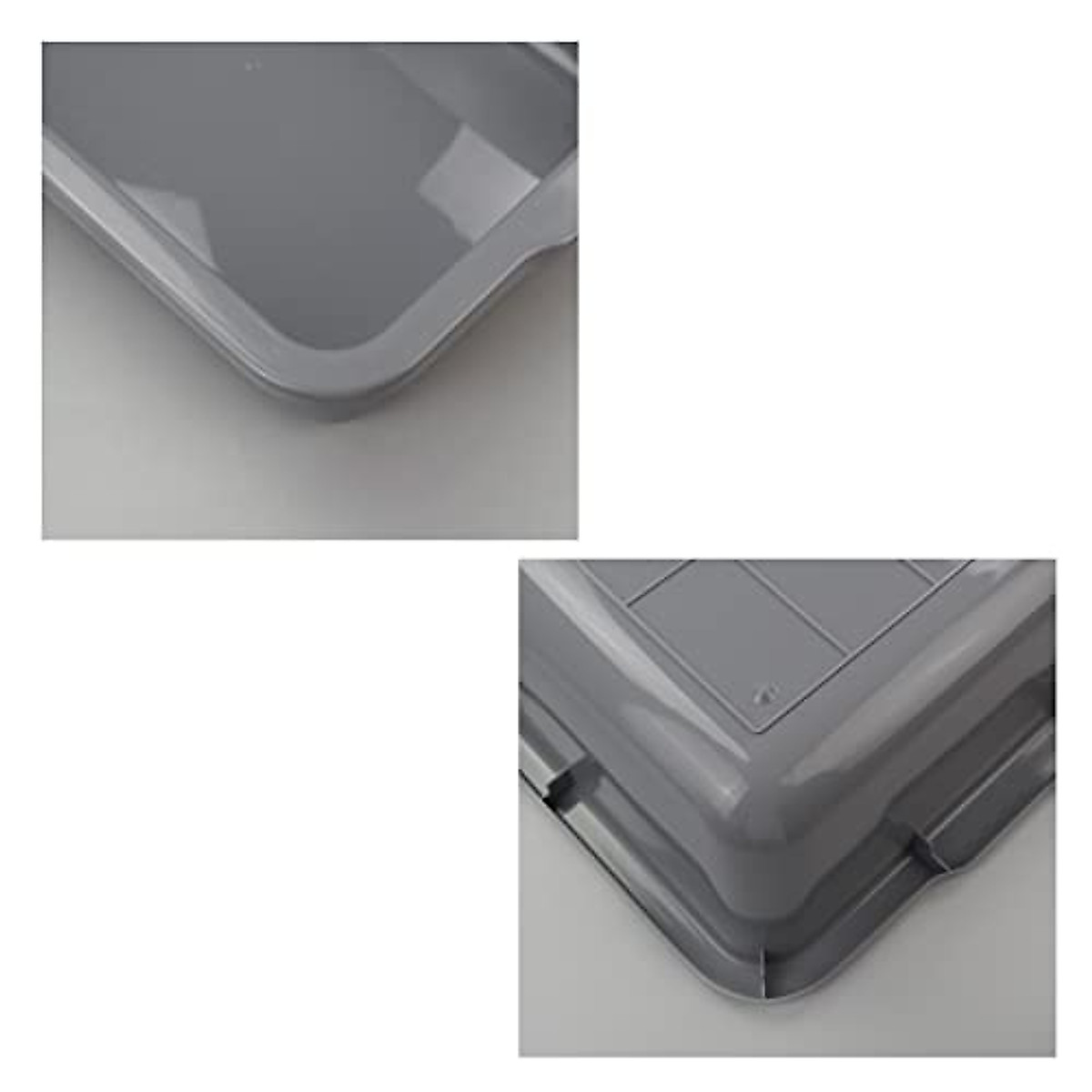 Nicesh 4-Pack 32 L Large Commercial Bus Tubs, Plastic Utility Bus Box, Gray