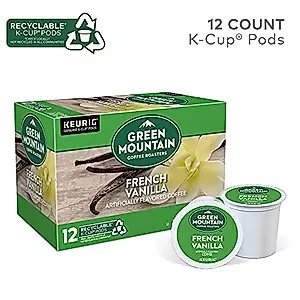 Green Mountain Coffee Roasters French Vanilla Keurig Single-Serve K-Cup pods, Light Roast Coffee, 12 Count