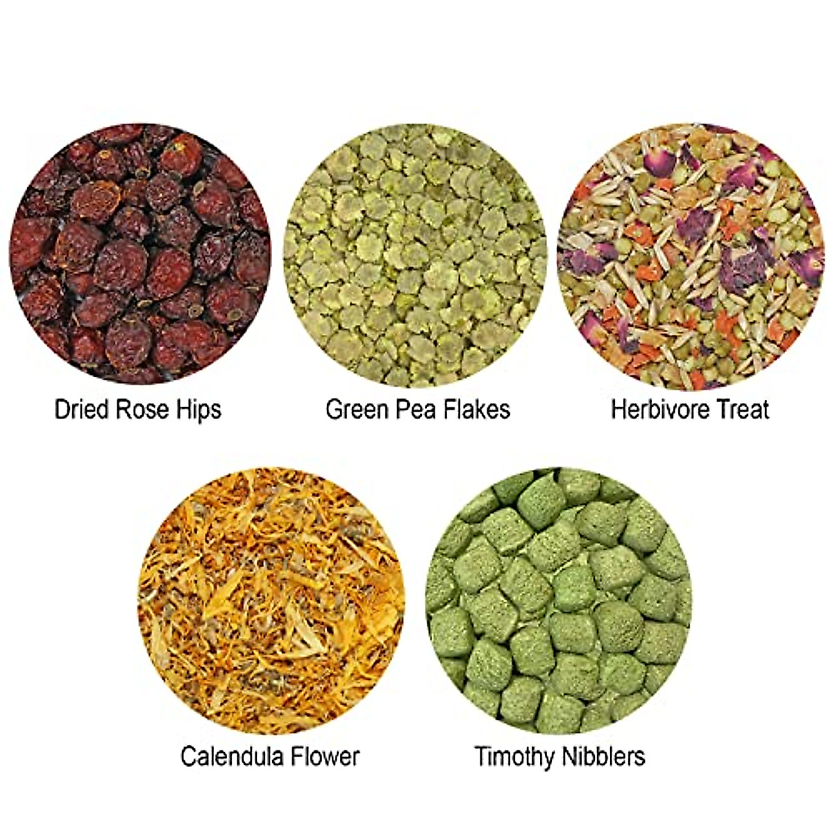 Chinchilla Treat Sampler - Healthy Natural Assorted Variety Treat Package - Rose Hips, Pea Flakes, Calendula Flowers, Timothy Puff Sticks & More - For Pet Chinchilla & Other Herbivores