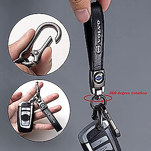 Car Keychain for Volvo XC40 XC60 XC90 V90 V60 S90 S60 2016-2020 2021 2022,Car Key Fob Keychains Replacement for Volvo,Key Chain Keyring for Men Women,Car Accessories Family Present(BLACK-V)