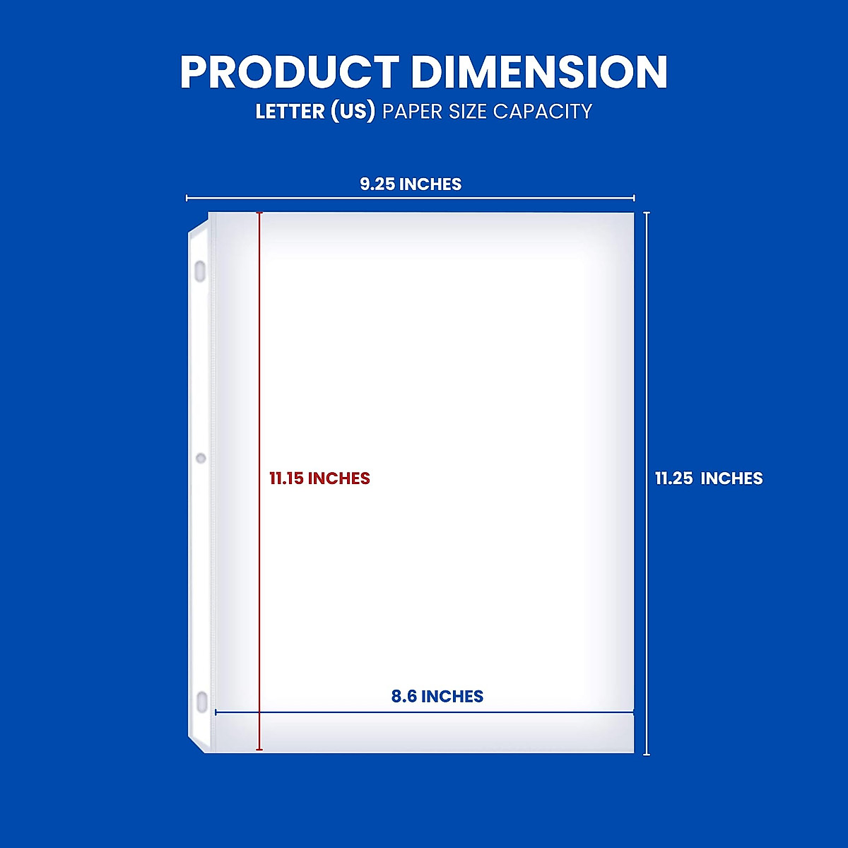 50 Sheet Protectors, Durable Clear Page Protectors 8.5 X 11 Inch for 3 Ring Binder, Plastic Sheet Sleeves, Durable Top Loading Paper Protector with Reinforced Holes, Archival Safe