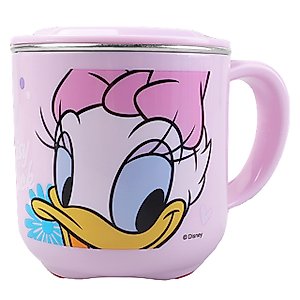 Everyday Delights Disney Daisy Duck ABS Stainless Steel Cup with Lid, 250ml, Pink