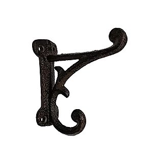 Comfy Hour Antique and Vintage Collection Cast Iron Single Coat Hook Key Hook Clothes Rack Wall Hanger - Heavy Duty, Brown, Recycled, Decorative Gift Idea