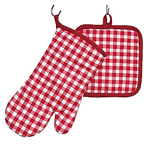 Cotton Candy Mitten and Pot Holder Set.100% Cotton Shell & Polyester Fill | Pot Holder - 8"x8" and Oven Mitts - 7"x13" | Comfortable, Machine Washable, Heat Resistant