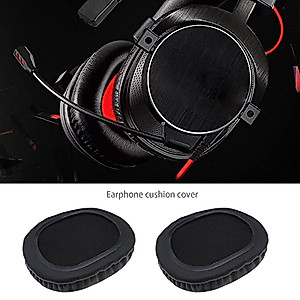 1 Pair Ear Pads Compatible with Creative Sound BlasterX H5 BlasterX H7 H5 H7 Headsets Protein Leather Foam Replacement Comfort Replacement Ear Cushions Black