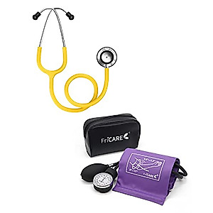 Lightweight Dual Head Stethoscope and Pruple Manual BP Cuff