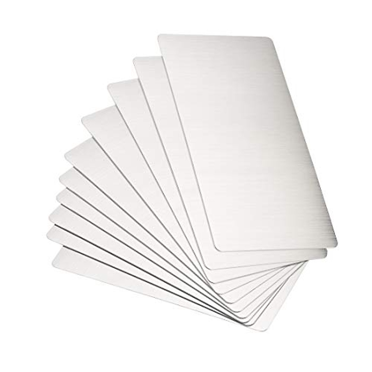 uxcell Blank Metal Card 100x50x0.4mm Brushed 201 Stainless Steel Plate for DIY Laser Printing Engraving Silver Tone 10 Pcs