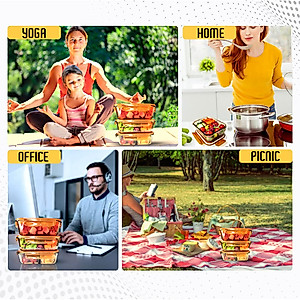 Glass Meal Prep Containers - 1, 2 & 3 Compartment (3 Pack, 36 oz), Reusable Glass Food Storage Containers with Lids, Bento Box Glass for Meal Prep