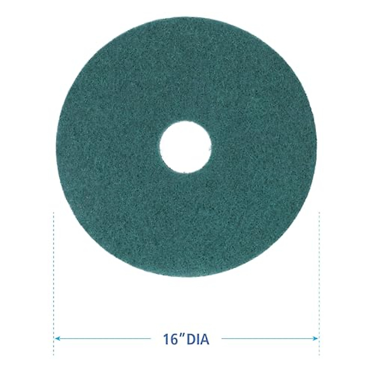 Boardwalk Heavy-Duty Scrubbing Floor Pads, 16" Diameter, Green, 5/Carton