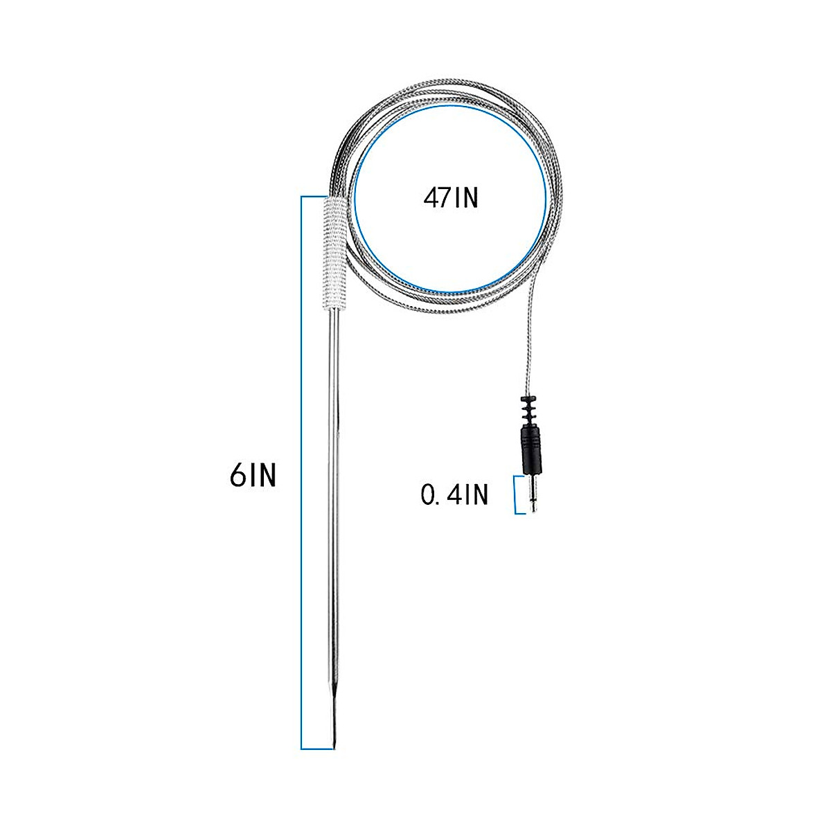 Inkbird Stainless Probe Replacement for IBT-6X, IBT-6XS Digital Cooking Thermometer BBQ Oven Grilling Smoker Meat Thermometer (Meat Probe, 1 Unit)