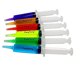 EAZYPARTY Jello Party shoot Syringes with 5 Extra Caps, 50 Pack Reusable 2oz Party Syringe,and Cleaning Brush, Great for Holiday Parties