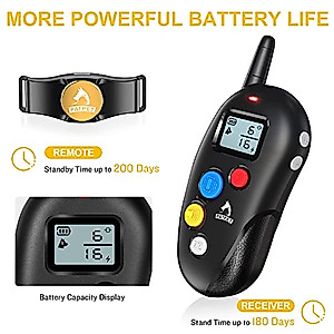 PATPET Dog Training Collar with Remote - Rechargeable Shock Collar for Medium Large Dogs 1000Ft Remote Range 3 Training Modes