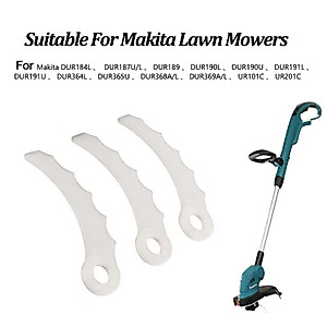 10Pcs Lawn Trimmer Plastic Blades for Knives 198426-9 198383-1 DUR368AZ DUR369AZ DUR368LZ Cutter Head 255mm Cordless Grass Strimmer Replacement Parts