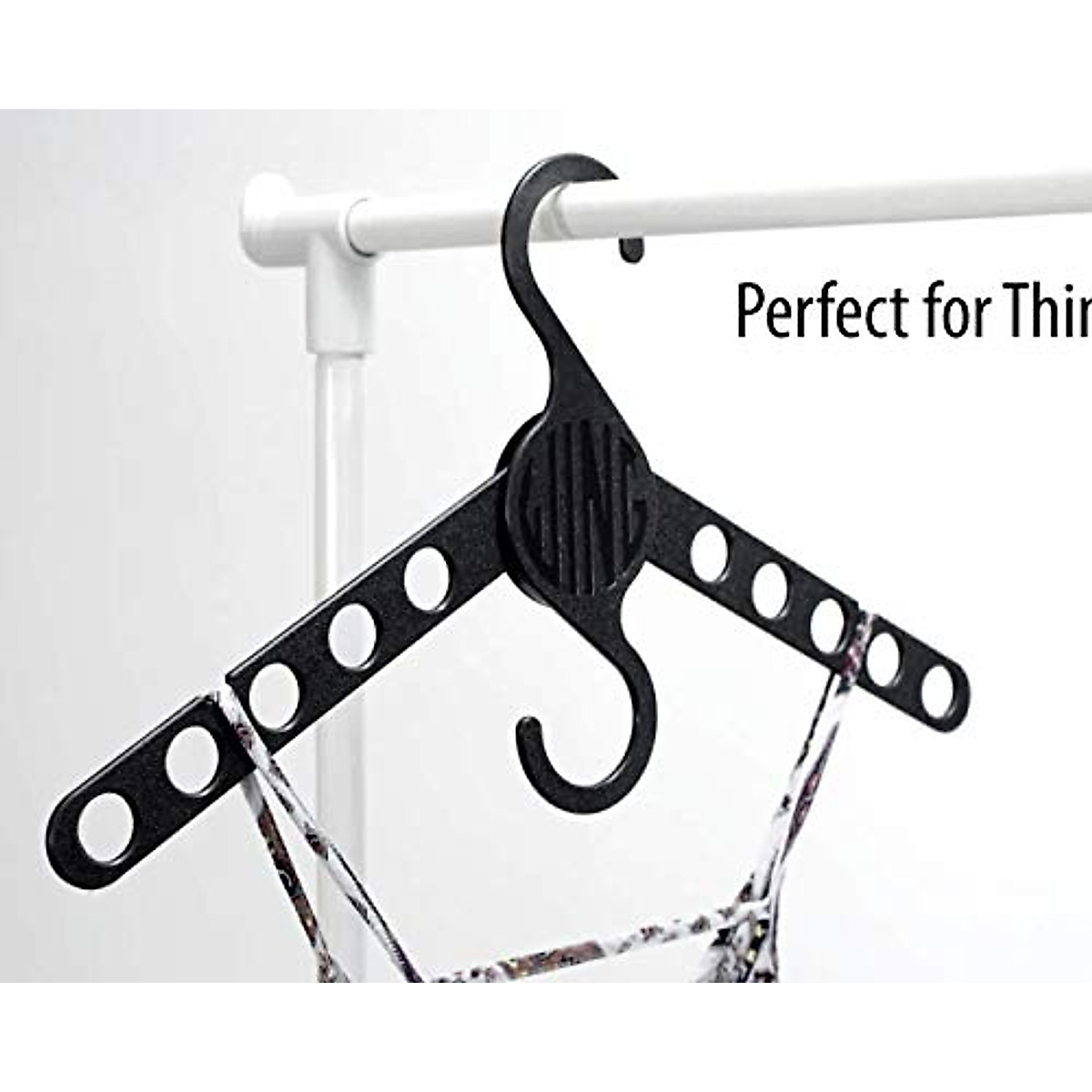 Wing Smart Hanger | Flat Foldable Heavy Duty Plastic Clothes Hanger | Space Saving Organizer for Closet | Dual Hooks Notched Shoulders | Multiple Hanging Items | 5 Pack Made in Korea