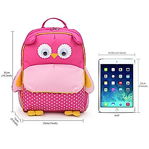 yodo Little Kids School Bag Pre-K Toddler Backpack with Name Tag and Chest Strap, Owl