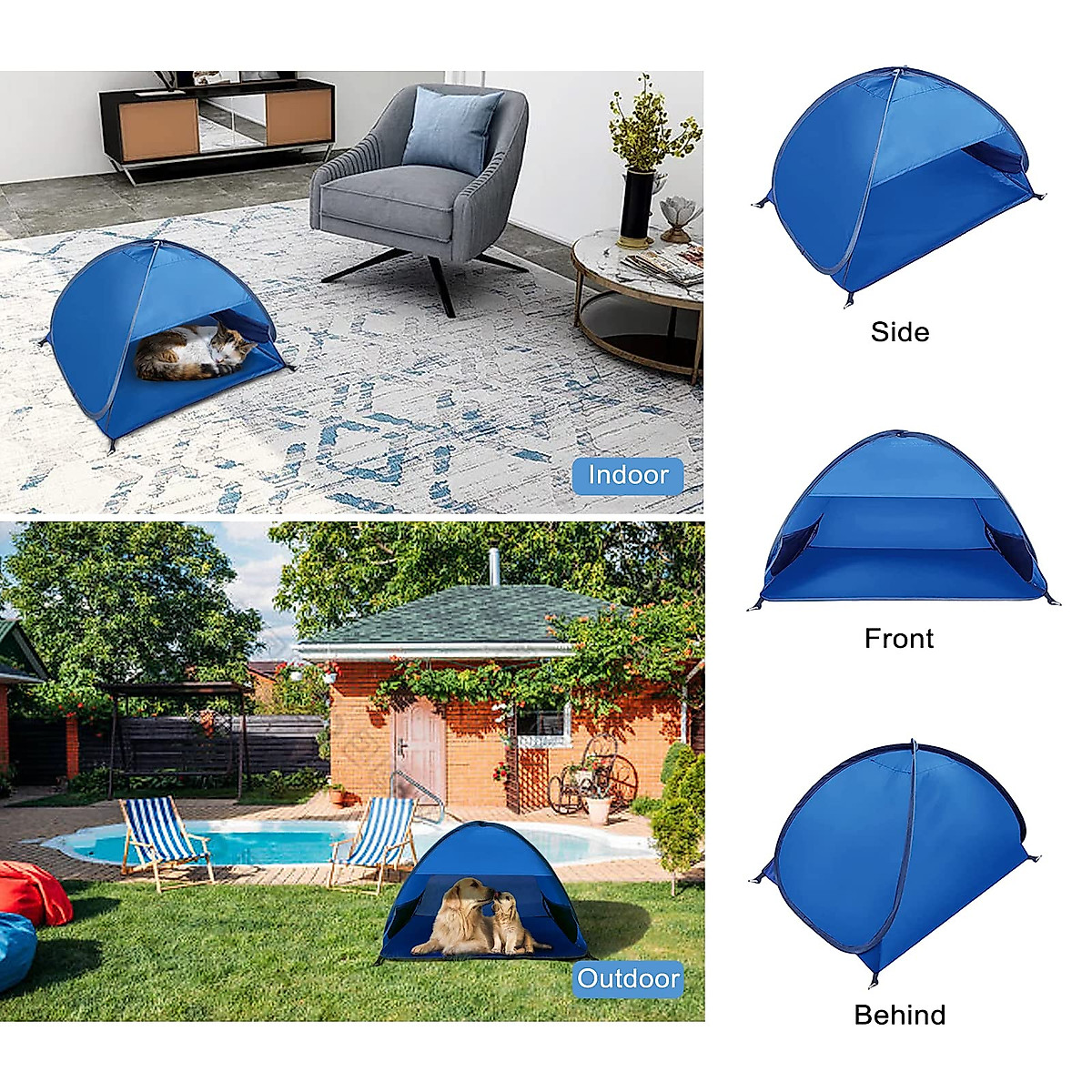 Mini Head Pop Up Tent Beach Sun Shelter Rabbit Tent House Bunny Teepee Bed Portable Sun Shade Canopy Windproof Sand Proof with Mobile Phone Stand,Mini Tent for Pets Small Pop Up Dog Tent