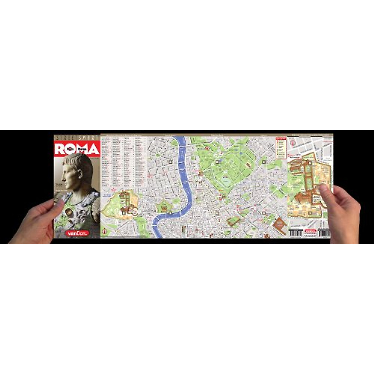 StreetSmart® Rome Map by VanDam –– Laminated, pocket sized City Center folding street and subway map to Rome, Italy with all attractions, museums, ... ... (English, Italian and German Edition)
