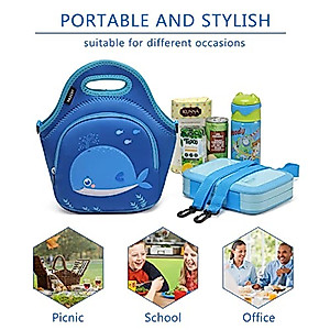 VASCHY Lightweight Preschool Backpack and Cute Whale Lunch Bag Bundle