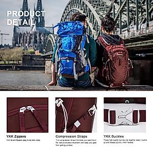 MOUNTAINTOP 35L Hiking Backpack for Women & Man Outdoor Backpack with Rain Cover for Camping, Cycling and Traveling