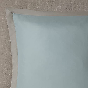 510 DESIGN Luxe Quilted Comforter Set Modern Transitional Design, All Season Down Alternative Warm Bedding Matching Shams, Bedskirt, Decorative Pillow, Queen, Shawnee Scrollwork Seafoam