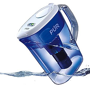 PUR Ultimate Filtration Water Filter Pitcher, 7 Cup, Clear/Blue