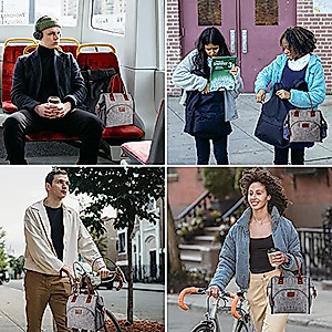 Homlynn Insulated Lunch Bag, Leak Proof Lunch Tote Bag for Adults, Durable Nylon Thermal Snacks Lunch Boxes, Lunch Cooler Bag for Work/School/Fishing/Hiking/Picnic