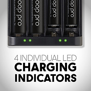 Panasonic BQ-CC75KSBHA eneloop pro Advanced Individual Battery Charger with USB Charging Port, Black