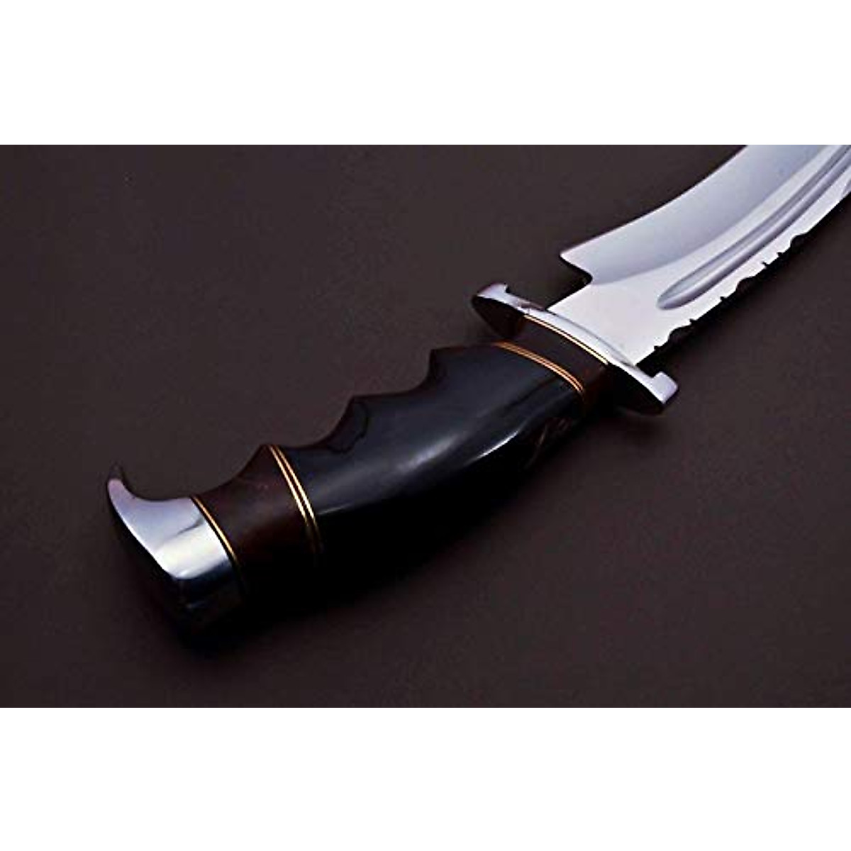 Handmade D2 Custom Steel Hunting Bowie Knife Fixed Blade with Leather Sheath 1089