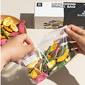Snack Slider Storage Bags- 80 Count, Featuring Expandable Bottom, Zero BPA, Microwave-Safe(2 boxes of 40)