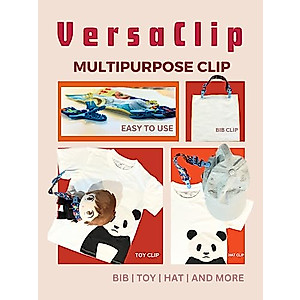 CrescentBay Adjustable Baby Bib Clip, Clips at Both Ends, Anti-Drop & Anti-Loss (Blue)