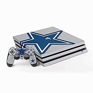 Skinit Decal Gaming Skin Compatible with PS4 Pro Console and Controller Bundle - Officially Licensed NFL Dallas Cowboys Retro Logo Design