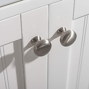 Luca Kitchen & Bath LC36VWW Balboa 36” Single Bathroom Vanity Set in Pure White with Carrara Marble Countertop and Farmhouse Sink