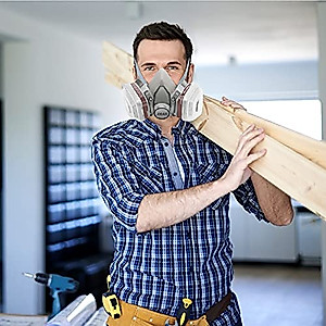 JOEAIS HAOX Large Half Facepiece Reusable Respirator 6200, Professional Organic Steam Respirator Widely Used in Paint Spray, Chemical, Woodworking