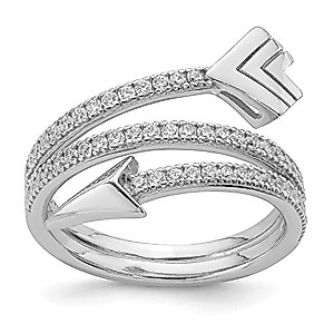 IceCarats 925 Sterling Silver Cubic Zirconia CZ Arrow Ring Size 6