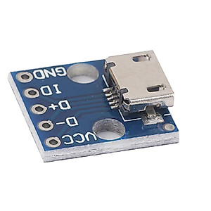 Micro USB Interface Base, Micro USB to DIP Female pin 2.54mm Power Transmission Interface breadboard 5V Power Module Development Board for DIY USB Power breadboard (Pack of 15)