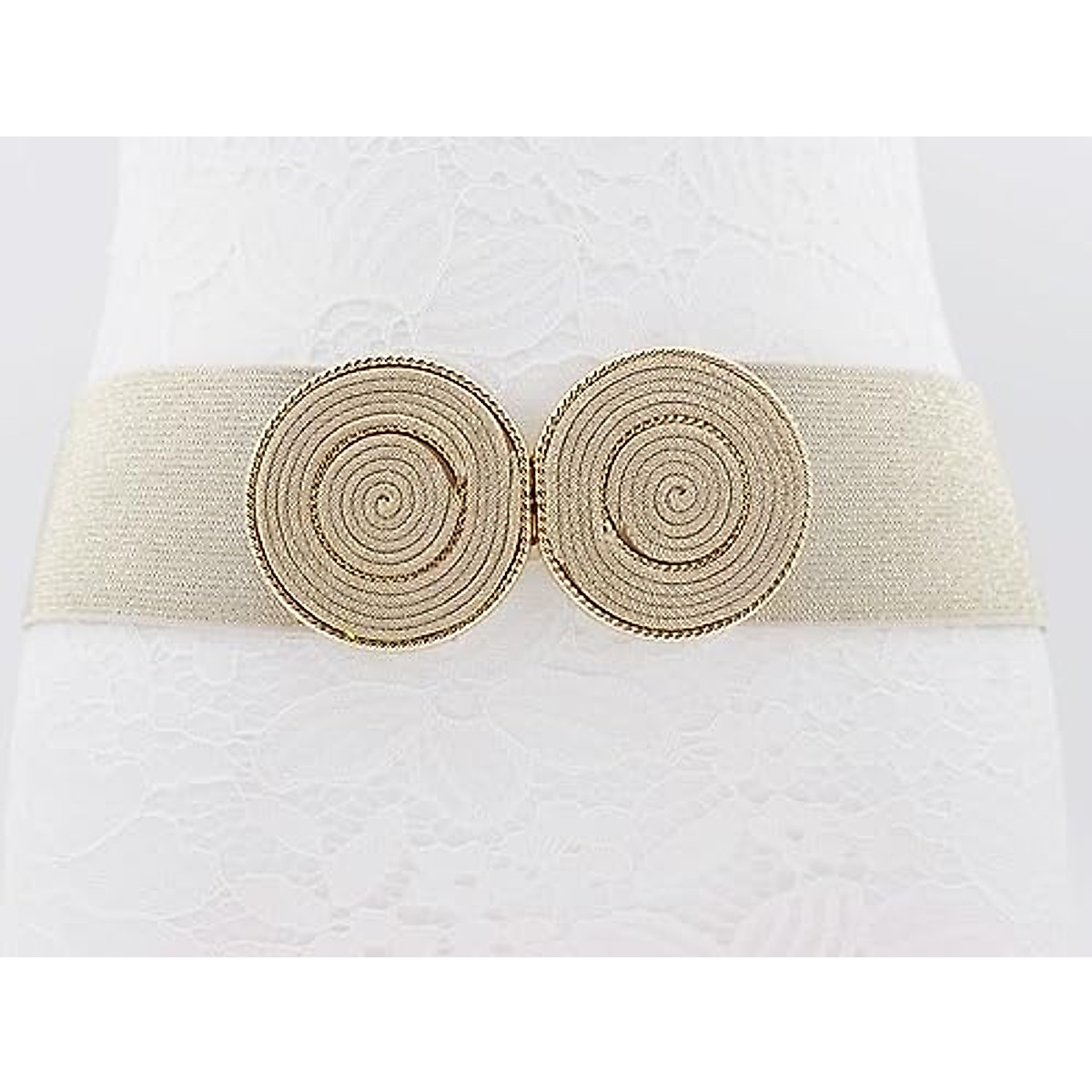 ZAHSY Elastic Belt Cinch Waistband for Lady Belt Waist Sealing Retro Belts for Women Dresses Wide Elastic Belts for Women Belts Elastic Gold