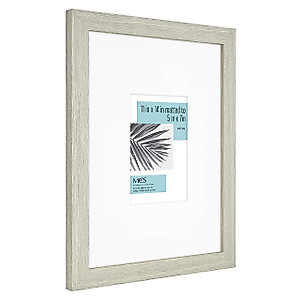 MCS Studio Gallery 11x14 Matted to 5x7 Picture Frame Gray Woodgrain, Square Photo Frame for Photos, Posters & Art Prints (1-Pack)