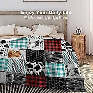 Highland Cow Blanket for Kids Teens Adults, Soft Lightweight Cozy Microfiber Flannel Fleece Throw Buffalo Blanket Cow Gifts for Women Men Girls -Size 50"x60"(Youth)