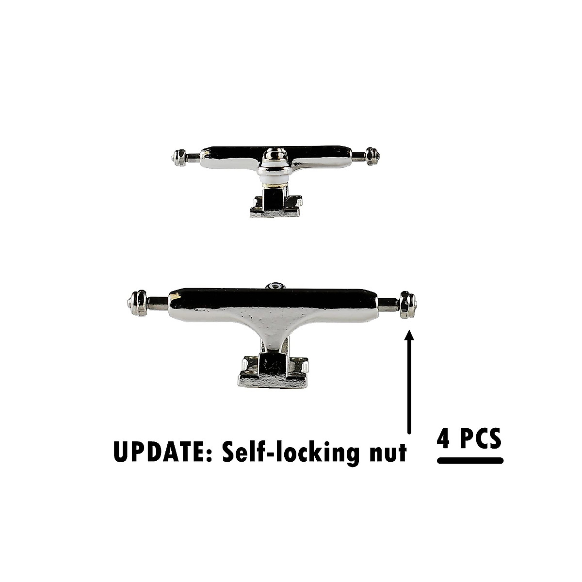 NOAHWOOD Fingerboards Parts Logo White Crown Wheels (ABEC-5 PRO Bearing) +Prince Silvery Trucks (33.8mm)