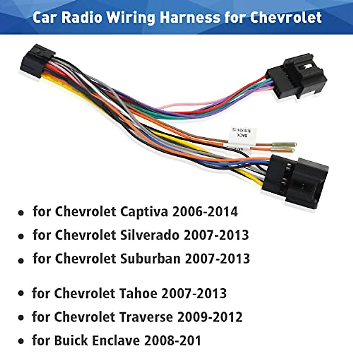 Aftermarket Car Radio Stereo Wiring Harness Adapter 16 Pin Connector Compatible with Chevrolet Silverado Suburban Buick
