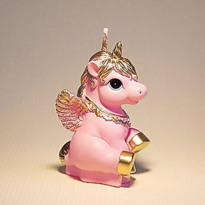 iLikePar Birthday Candles Smokeless Cake Topper Unicorn Candle for Party Supplies and Wedding Favor (Pink)