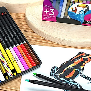 Indra Professional Colored Pencils Set, 12+3 Colored Art Drawing Pencils for Adults Kids Students Teachers Coloring Drawing Sketching Crafting